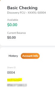 Account Numbers | Discovery FCU